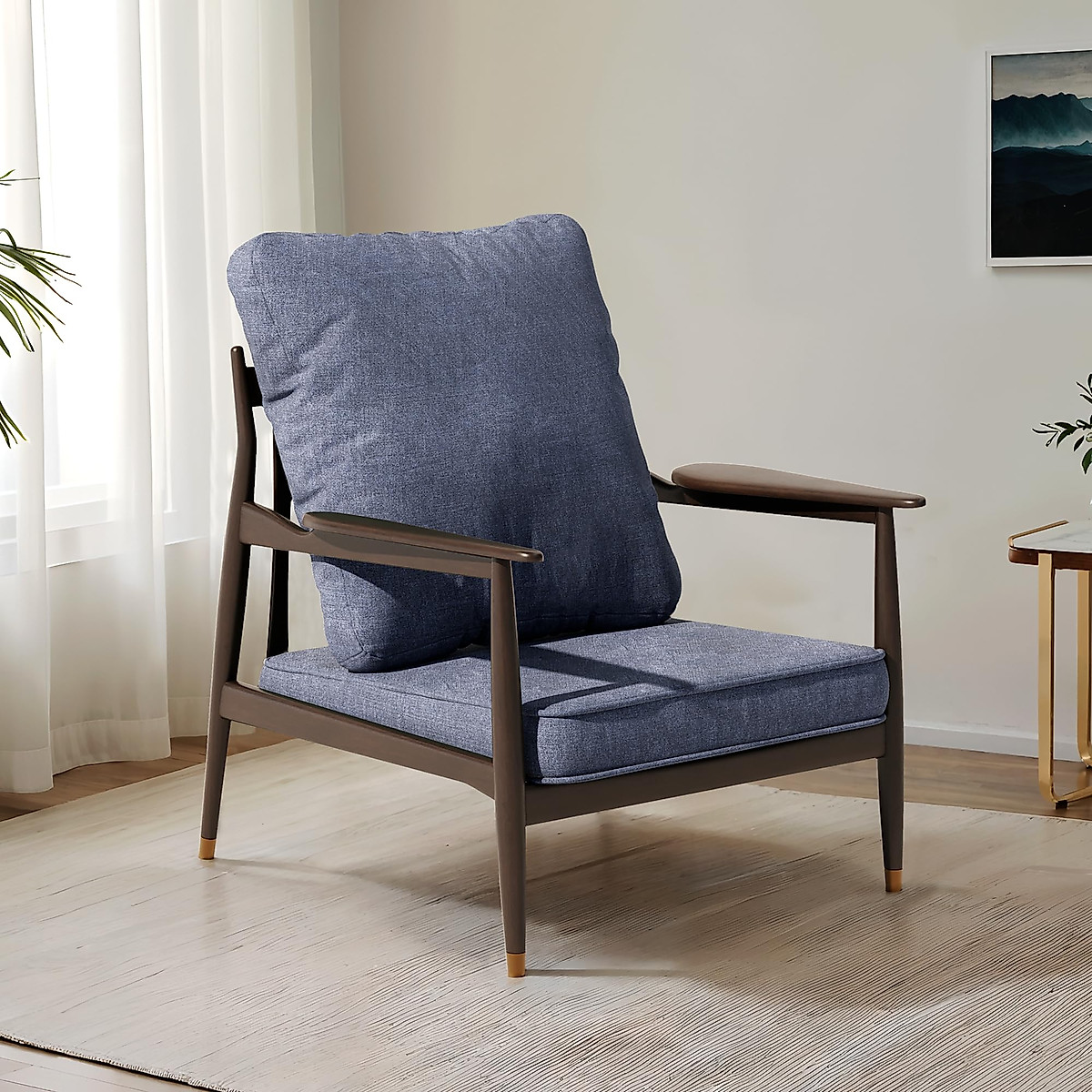 PATIOHIT Outdoor Chair Cushions Waterproof Indoor Furniture Seat Cushions Patio Cushions for Sofa Couch Outdoor Furniture with Removable Cover Deep Seat & Back Cushion (22 x 21 Inch, Sky)