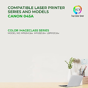 TCT 045A Toner Cartridge 5 Pack - Premium Compatible Replacement for Canon 045 Works with Canon Color ImageClass MF634CDW MF632CDW LBP612CDW Printers (Black Cyan Magenta Yellow)