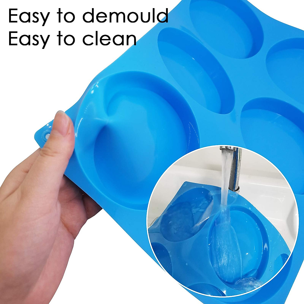 2 Pack 6-Cavity Resin Coaster Moulds, FineGood Round Coaster Mould for Resin Silicone Cake Moulds Baking Tray