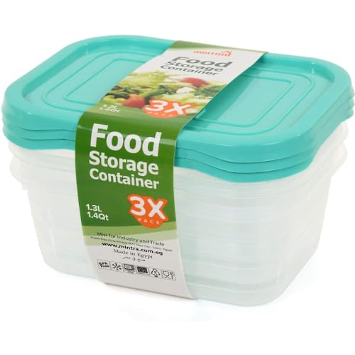 Mintra Home Storage Containers - Assorted Size - 24 Piece Set (Teal)