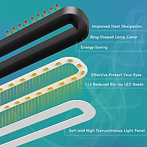 SOARZ Floor Lamp with 4 Color Temperatures and Stepless Dimmer, Adjustable Goose Neck Standing Lamp with Touch Control and Remote Control LED Floor Lamp for Living Room, Bedroom and Office, Black