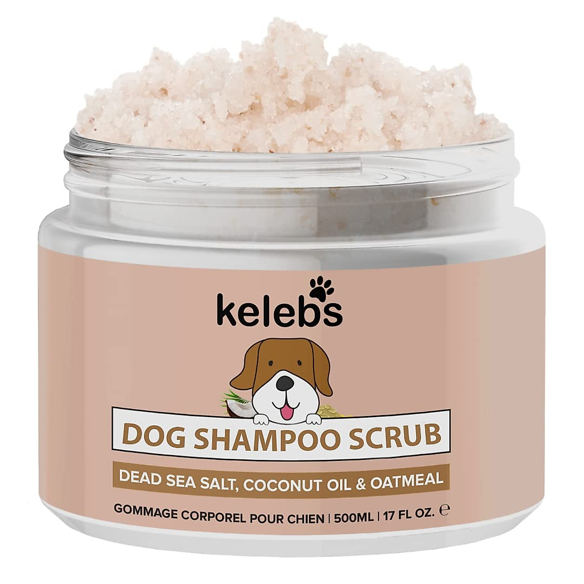 Exfoliating Dead Sea Salt & Coconut Oil Dog Scrub - Deep-Cleansing, Anti-Itch, Moisturizing with Oatmeal & Essential Oils