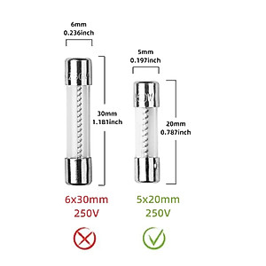 10pcs T2AL250V 5x20mm 2A Slow Blow 250V Slow Acting Fuse Glass Tube Fuse Time-delay Fuse (3/16 in x 3/4 in) Compstudio Compatible with Power Supply, Microwave, Auto Accessories,Circuit Break,etc.