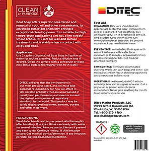 DITEC Marine Boat Soap, 1 Gallon | Reliable Marine Cleaning Products | Streak-Free Formula Boat Cleaner | High Performance Marine Safe Boat Soap | Premium Boat Wash Concentrate