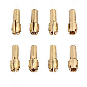 Luo ke 9 Pieces Brass Collet Brass Chuck Fits Dremel Rotary Tools (9Pc Collet Nut set)
