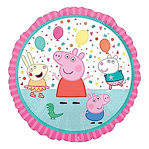 Customizable Peppa Pig Balloon Bouquet featuring Peppa - Choose your Age Number - Party Supplies Bundle, Birthday Decorations, Foil and Latex, Inflate With Helium