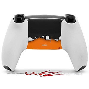 WraptorSkinz Skin Wrap compatible with Sony PS5 DualSense Controller Ripped Colors Black Orange (CONTROLLER NOT INCLUDED)