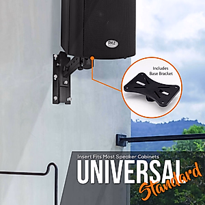 Pyle 90°-30° Angle, Tilt, Rotation Solid-Steel Pin Serves as Safety-Stop Mount Speaker Bracket Stands-Dual Universal Adjustable w/ 12.5'' Distance from Wall (PSTNDW15)