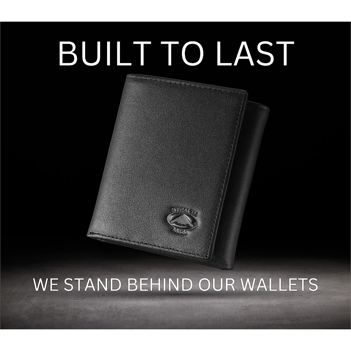 Stealth Mode Leather Trifold RFID Wallet For Men With Flip Out ID Holder