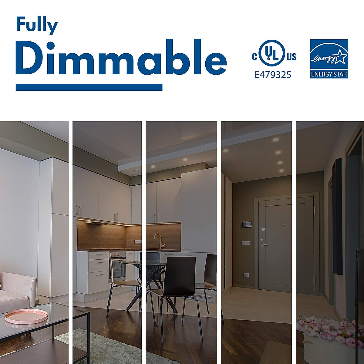 Hyperikon 6 inch LED Recessed Lighting Selectable Color Temperature 5CCT 2700K-5000K, 14W Slim Downlight with Junction Box, UL, Energy Star, 6 Pack