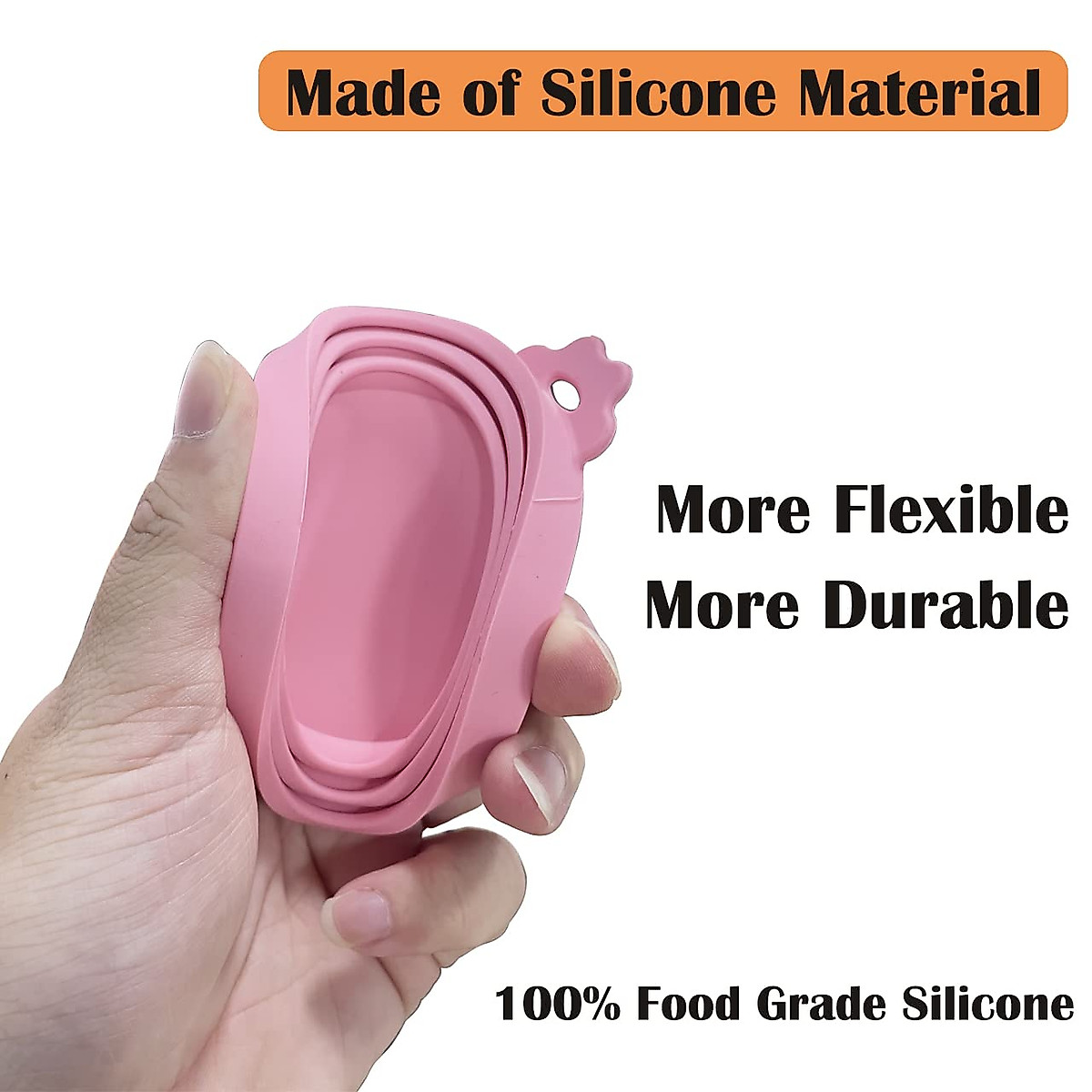 Uyauld Manual Can Opener, Handheld Tin Opener Cork Screw, Easy Turn Knob, Built in Bottle Opener, Hangs for Convenient Kitchen Storage, Easily Open Tin Cans, 2 Silicone Lid Cover for Can, Pink