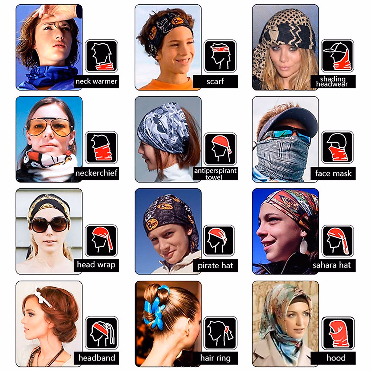 Neck Gaiter Mask,Bandana Gator Face Cover Mask Sun UV Protection,Neck Warmer Balaclava,Seamless Tube Face Scarf,Headband for Men Women Boys Girls, Head Wrap for Motorcycle Cycling Festival Outdoors