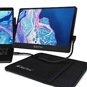 SideTrak Swivel Attachable Portable Monitor for Laptop 12.5” FHD IPS Laptop Screen with 15” Protective Case | Compatible with Mac, PC, & Chrome | Fits All Laptop Sizes | Powered by USB-C or Mini HDMI