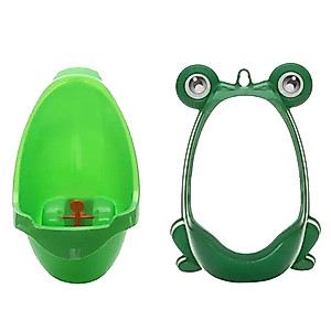 IVYRISE Frog Children Toilet Potty Training Urinal Kids Toddler Pee Trainer Bathroom with Funny Aiming Target(Green)