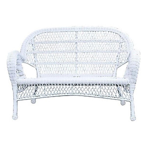 Jeco Wicker Patio Loveseat in White