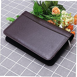 Ciieeo Notepad Calculator Leather padfolio Zippered Leather Portfolio Business Portfolio Zipper Portfolio Business Notepad Business padfolio folders for Binders with Zipper Wallet