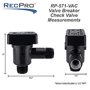 RecPro RV Vacuum Breaker Check Valve | Protect Fresh Water From Pollutants 571-VAC-CHK-A | Made in America