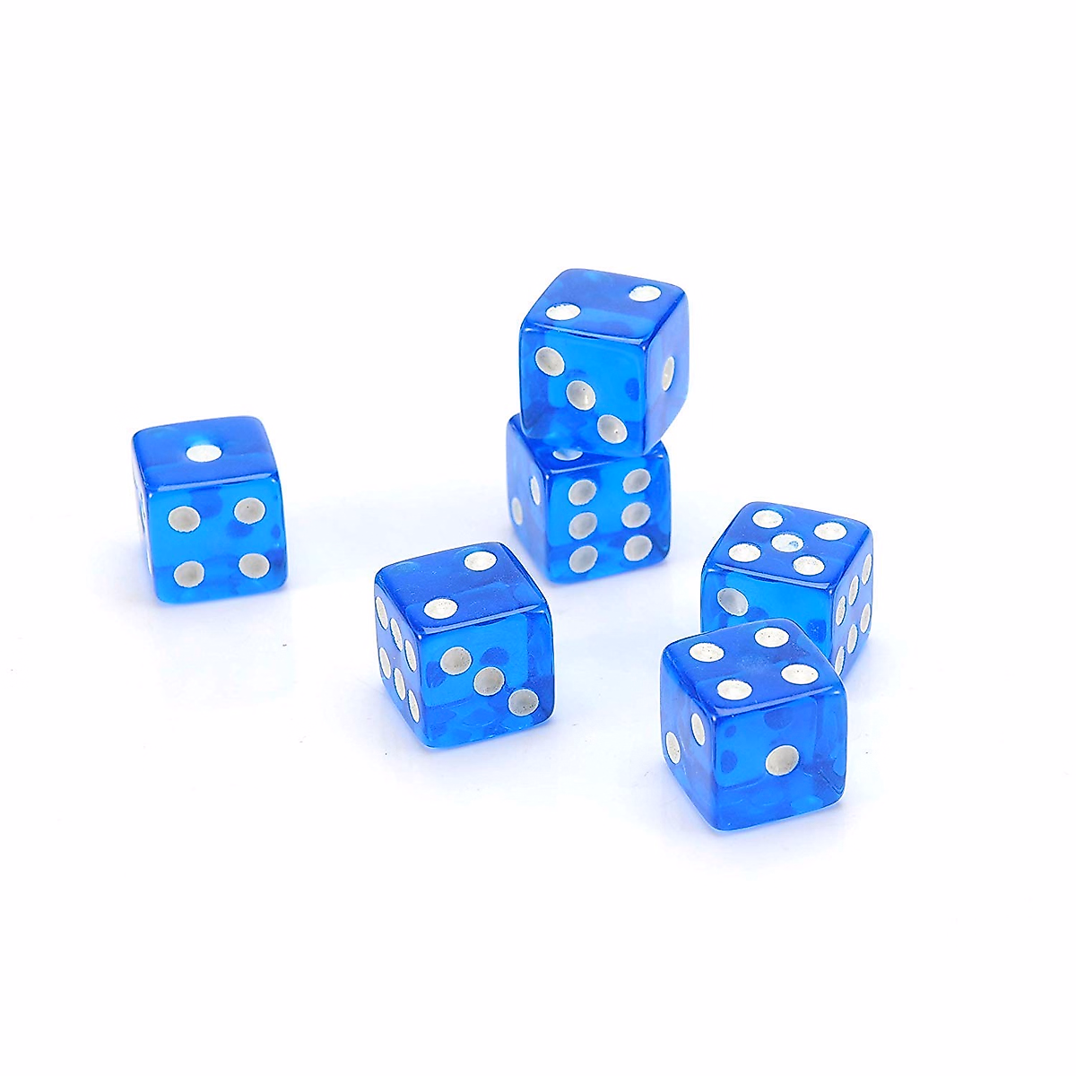 Harbor Loot Blue Dice Shaker Cup Complete with Matching Dice Set of Six Blue Translucent Dice