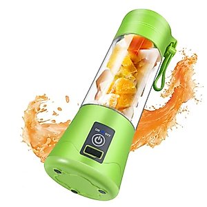 Portable Blender, Personal Blender with USB Rechargeable Mini Fruit Juice Mixer, Personal Size Blender for Smoothies and Shakes Mini Juicer Cup Travel 380ML