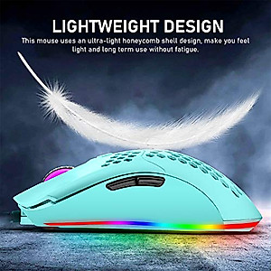 60% Mechanical Gaming Keyboard Blue Switch Mini 68 Keys Wired Type C Chroma RGB 18 Backlit Effects,Lightweight Gaming Mosue 6400DPI Honeycomb Optical,Gaming Mouse Pad for Gamers and Typists(Green)