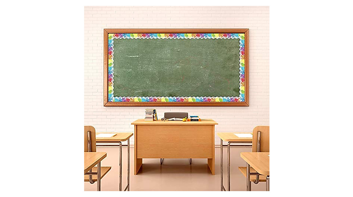 Rainbow Confetti Border Trim for Classrooms - 66 ft