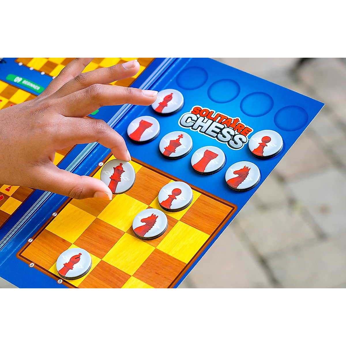 ThinkFun Solitaire Chess Magnetic Travel Puzzle - Engaging Logic Game & STEM Toy for Kids & Adults | Enhances Problem-Solving & Strategic Thinking | Ideal for Age 8 and Up | Travel-Friendly Design