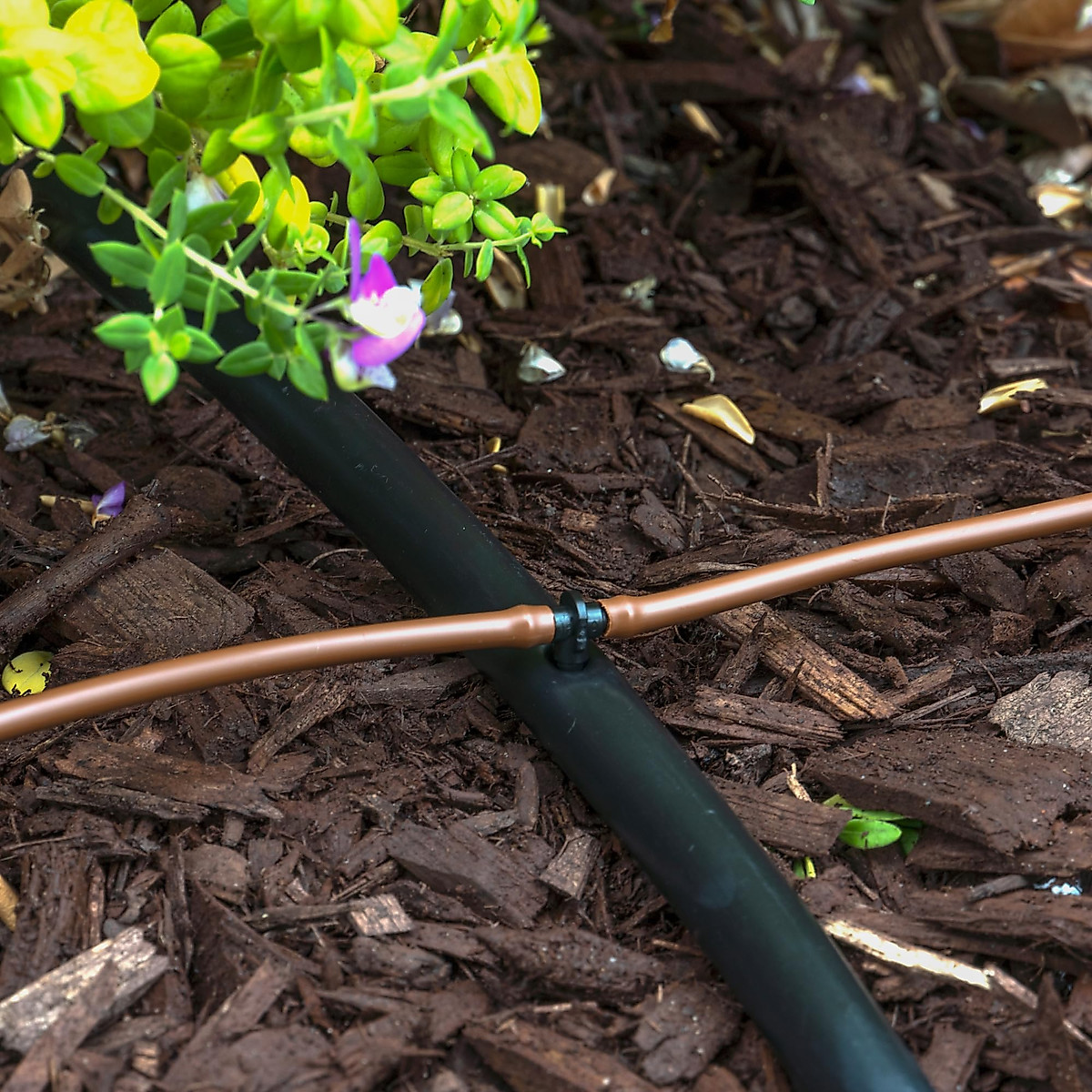 DIG ML-112B ¼” 100’ MICROLINE™ Dripline, 12” Dual Outlet Emitter Spacing, UV-Resistant Tubing for Efficient Irrigation | Ideal for Raised Beds | Flexible, Durable, Easy Installation (Brown)