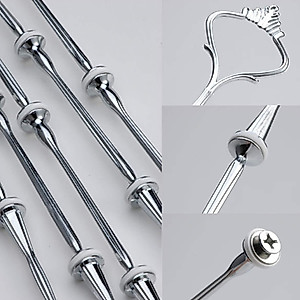 Happy Will 5 Sets 3 Tier Crown Cake Stand Fruit Cake Plate Handle Fitting Hardware Rod Stand Holder with Stylus Silver (Plates Not Include)