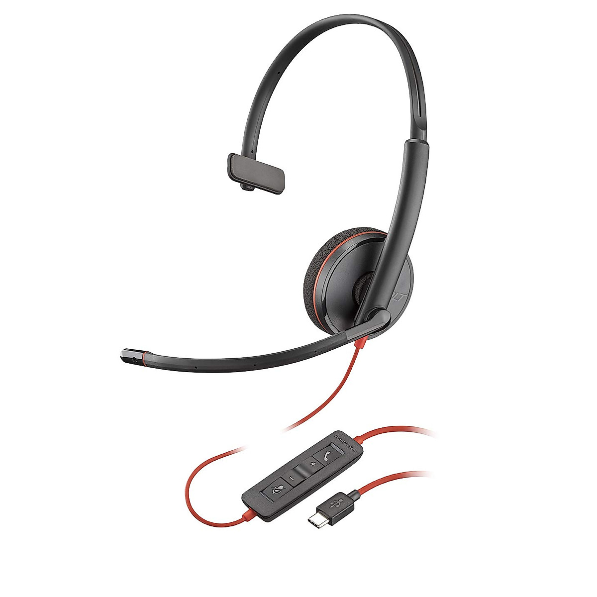 Plantronics Blackwire 3210 USB-C Headset, On-Ear Mono Headset, Wired