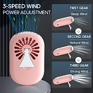 Buqikma USB Mini Lash Fan with Built in Sponge for Eyelash Extension Handheld Air Conditioning Rechargable Type C (Pink)