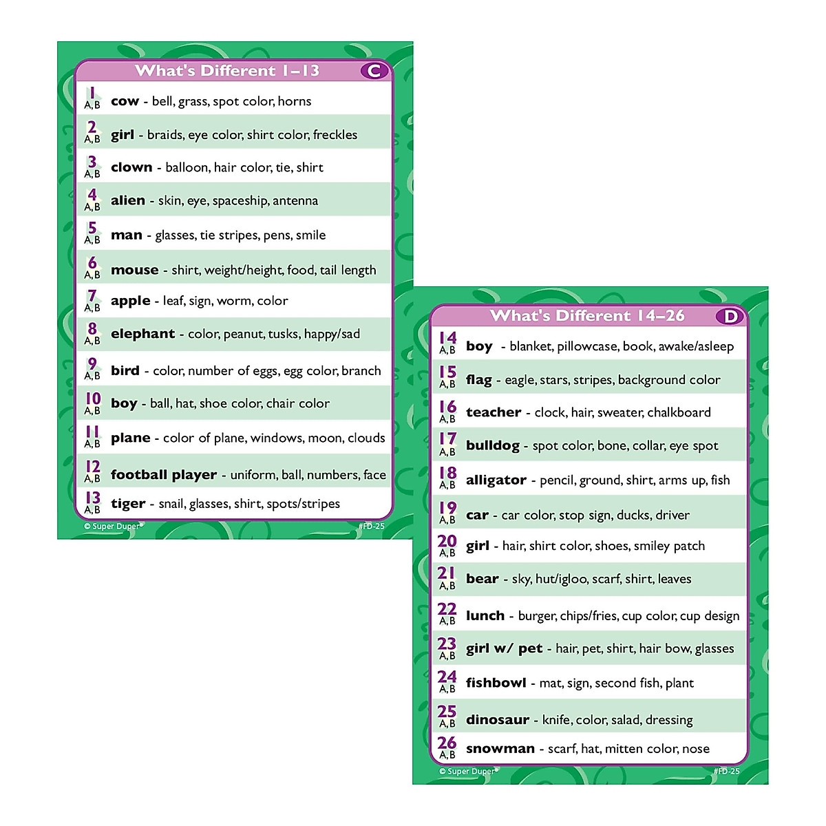 Super Duper Publications | What's Different? Fun Deck Flash Cards | Educational Learning Resource for Children