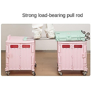 Foldable Rolling Crate Trolley Cart with Wheels Foldable Utility Cart on Wheels Collapsible Cart with Wheels Folding Portable Rolling Crate Handcart Shopping Trolley Wheel Box Lid Collapsible Grocery
