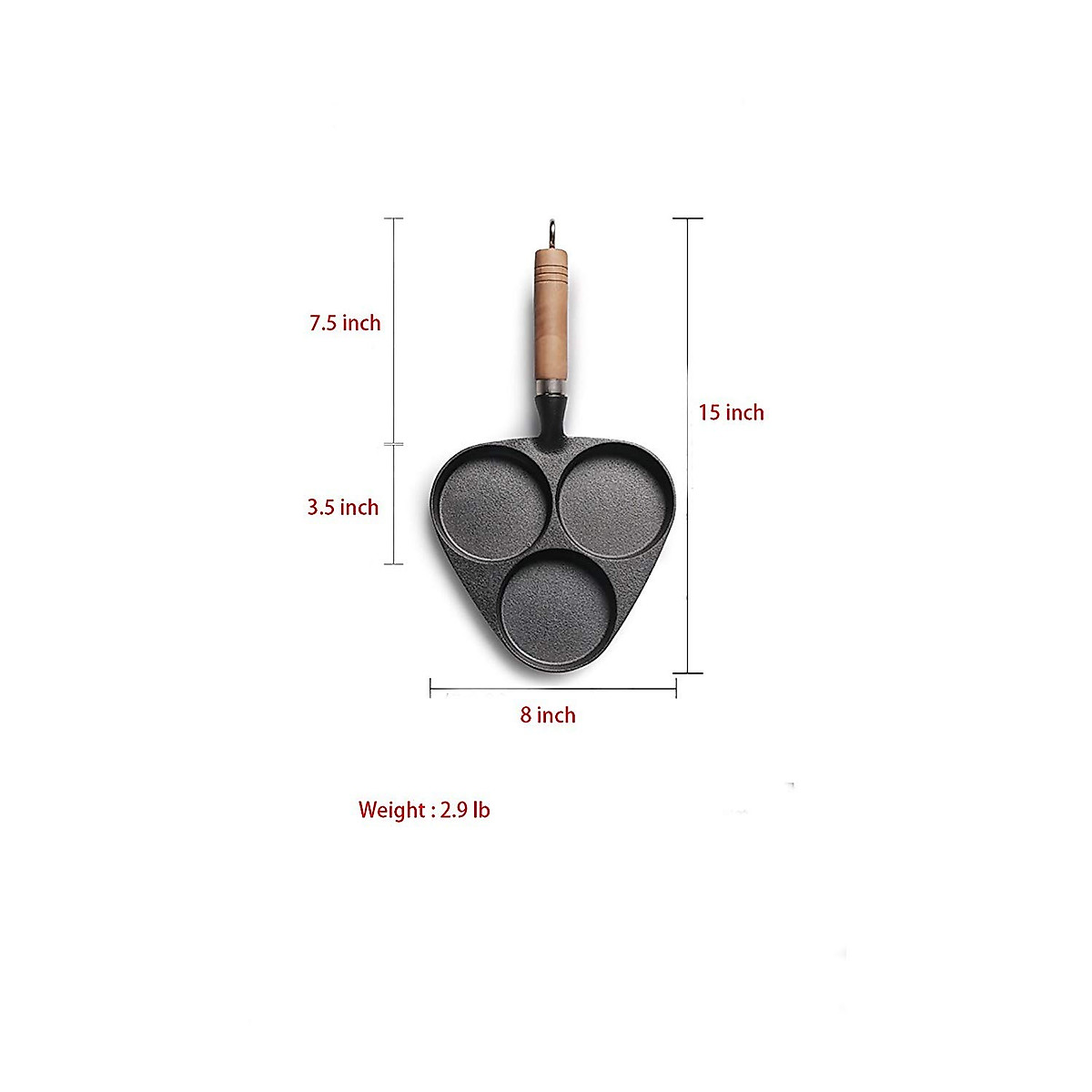 Omelet Pans 3-Cup Egg Frying Pan, Cast Iron Egg Cooker Pan