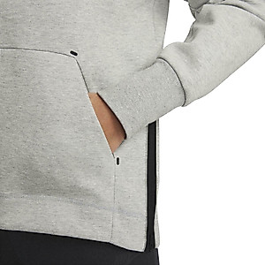 Nike Sportswear Women's Tech Fleece Essential Full-Zip Hoodie (Grey Heather/Black, Large)