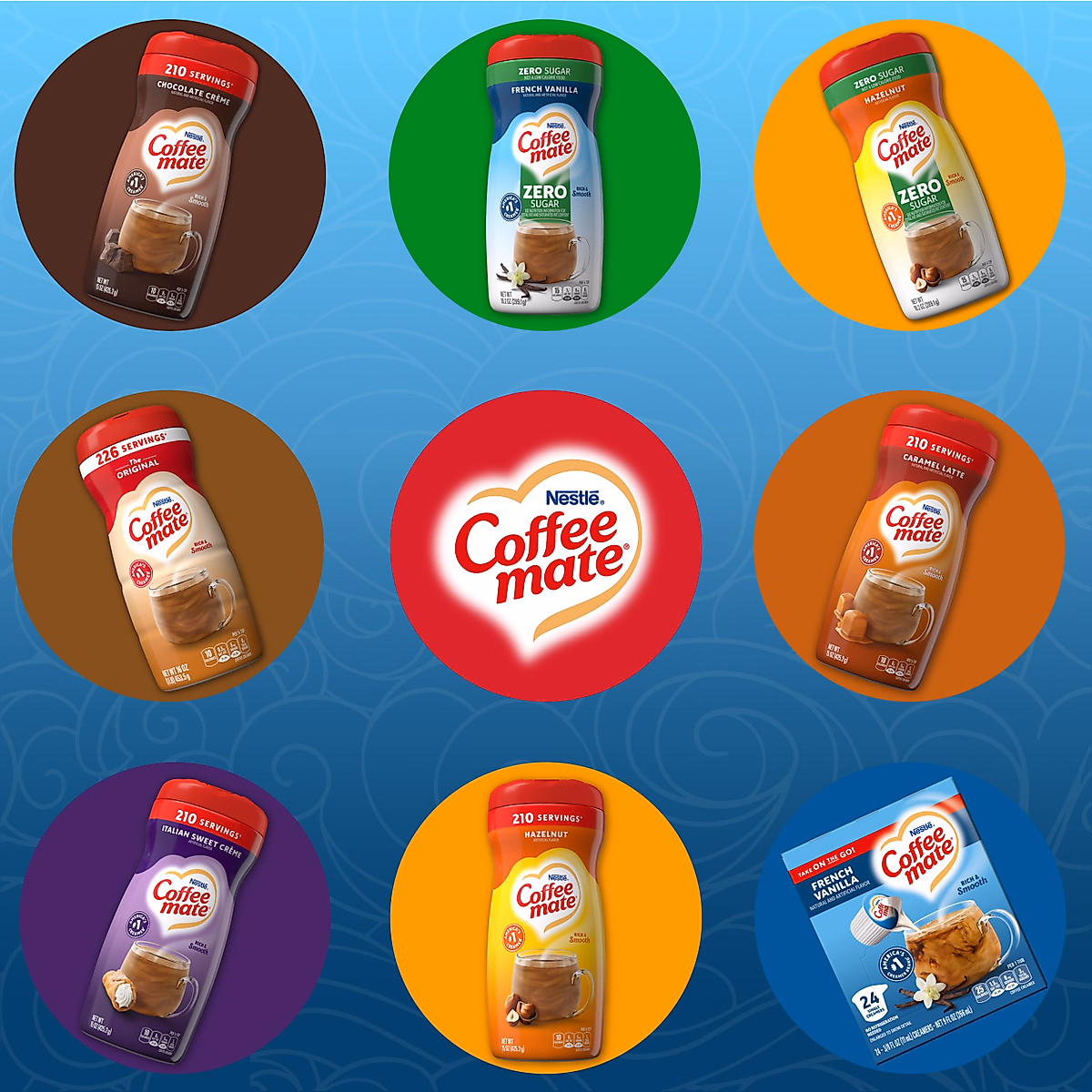 Nestle Coffee mate French Vanilla Liquid Coffee Creamer Singles, 24 Count