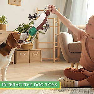 Lesmeet Upgraded Duck Dog Toys for Aggressive Chewers Puppy Toys with Crinkle Paper and Squeaker, Interactive Tug of War Dog Toy for Small, Medium, and Large Breeds