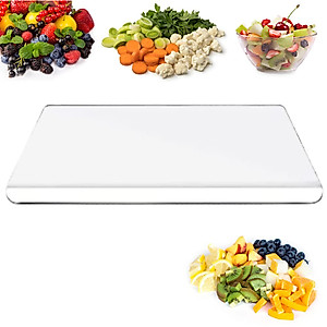 Fashion Clear Acrylic Cutting Board for Kitchen Counter, 2023 New Acrylic Counter Cutting Board, Acrylic Anti-Slip Transparent Cutting Board for Kitchen Counter with Lip (S-17.7 x 13.7 inches)