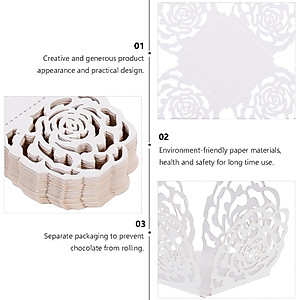 Alipis Chocolate Box Gift Chocolate Box Gift 50pcs Truffle Wrappers Paper Chocolate Paper Candy Cups Small Hollow-out Flower Truffle Wrappers Liners Cups Cupcake Liners