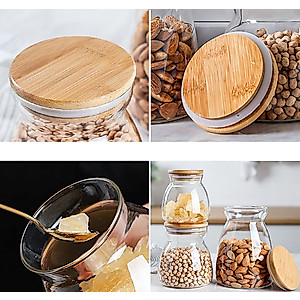 RockTrend Clear Glass Food Sealed Storage Container Spice Jar Coffee Bean Storage Jar with Wooden Lid