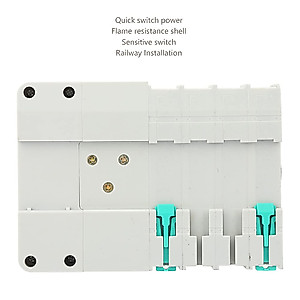 Dual Power Automatic Transfer Switch AC 400V 4P 63A/80A/100A ATS PC Automatic Changeover Toggle Switch Double Transfer Switch for Municipal Electricity, Generator(100A)