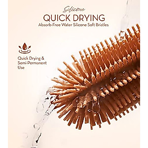 MOTHER-K Rotating Silicone Bottle Brush 2 Kinds of Sets, Silicone Bottle Cleaning Brush Water Bottle Cleaner for Washing Baby Bottles, Sports Bottle, Vase, and Glassware (Brown)