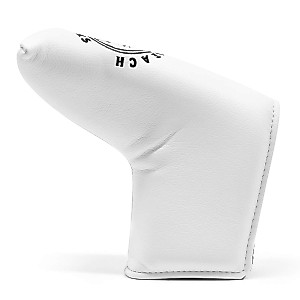 Golf Blade Putter Head Cover White/Navy Blue/Red Golf Putter Headcover Magnetic Closure for fits for Scotty Cameron Newport, Odyssey, Taylormade mytp putters (white)
