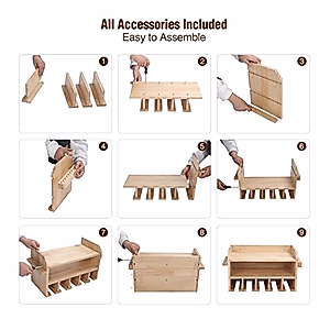 Stonehomy Power Tool Organizer Wood, Cordless Tool Organizer Drill Storage Rack Wall Mount, Drill Charging Station Power Tool Holder for Garage, Workshop, Home