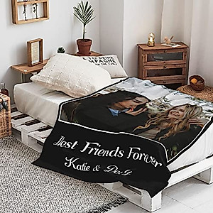 Purefly Best Friend Birthday Gifts, Customize Graduation Gifts for Best Friends Funny Idea, Customize Friendship Gifts Fleece Blanket Bestie for Friend Female Bestie BFF Sister