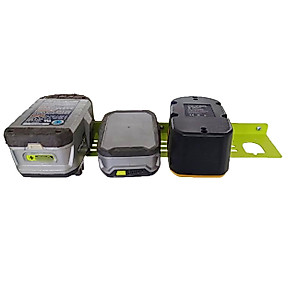 WOLGNKI 2PACKS Metal Battery Holder 4 Slot Mounting Organizer Fit for RYOBI 18V Ni-Mh NiCAD Lithium-Ion ONE+ Battery