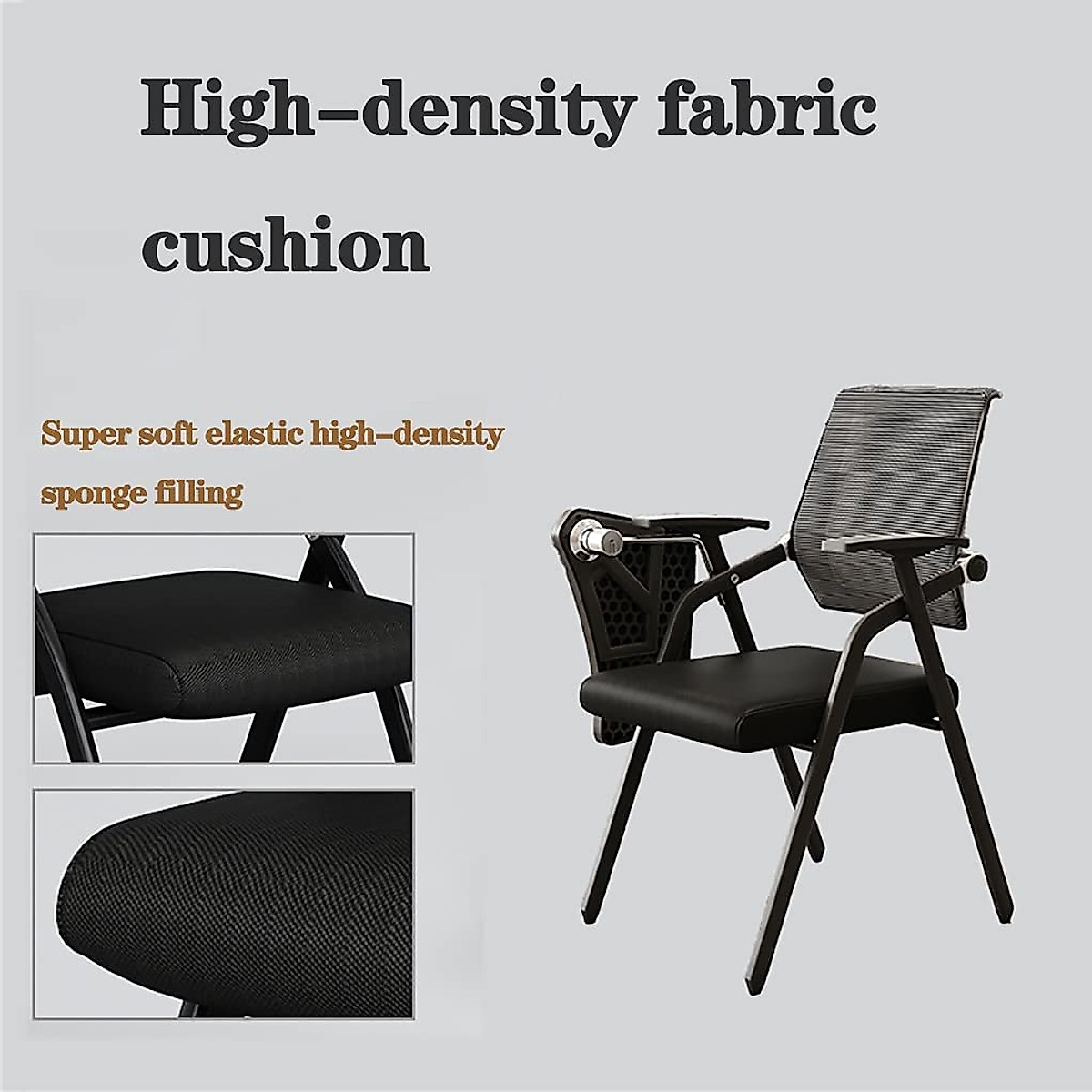 Folding Chair with Desk Attached Adults,Tablet Arm Chair Mesh Office Chair with Lumbar Support,Computer Desk Chair with Tablet Arm Writing Board Table Chair (Color : Blue)