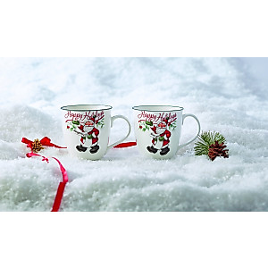 Pfaltzgraff Winterberry Mug Porcelain Naughty And Nice (Set of 2), 20 oz, Assorted -