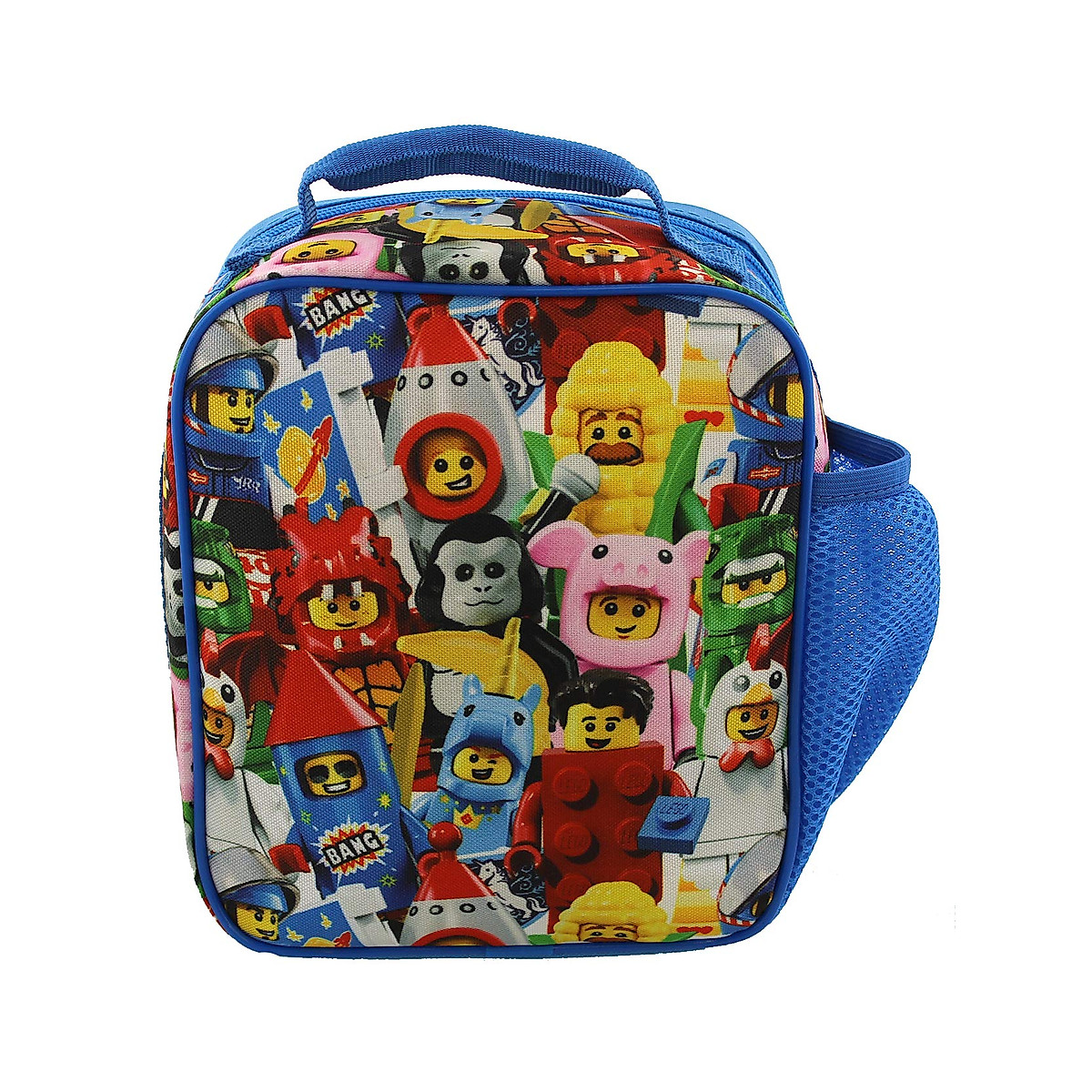 Lego Minifigures Boys Girls Soft Insulated School Lunch Box (One Size, Lego Minifigures)
