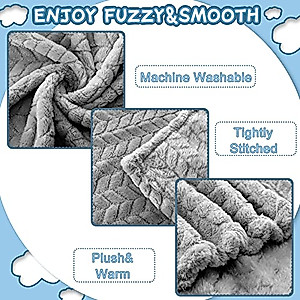 4 Pcs Baby Fuzzy Blanket Fluffy Baby Blanket for Boys and Girls Soft Warm Baby Receiving Blankets Fleece Nursery Bed Blanket Toddler Infant Newborn Flannel Receiving Blanket (Elegant Color)