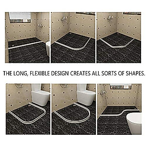 Duzzy 67 Inch Collapsible Shower Threshold Water Dam, Ideal for Wheelchair Accessible, Suitable for Accessibility ADA Handicap Showers